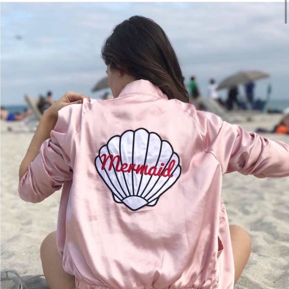 Valfre Mermaid Satin Jacket Bomber Pink - Gem